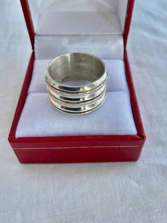 Wide Cigar Band Concave Design 925 Sterling Silver Ri… - Gem