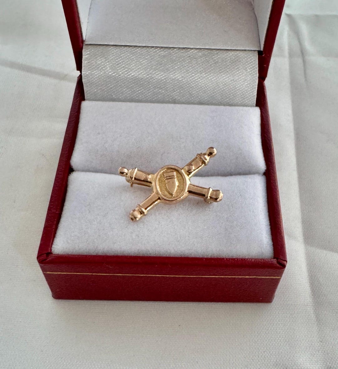 10K Solid Gold WWI US Army Coastal Artillery Corps (cac) 10K Gold Lapel ...