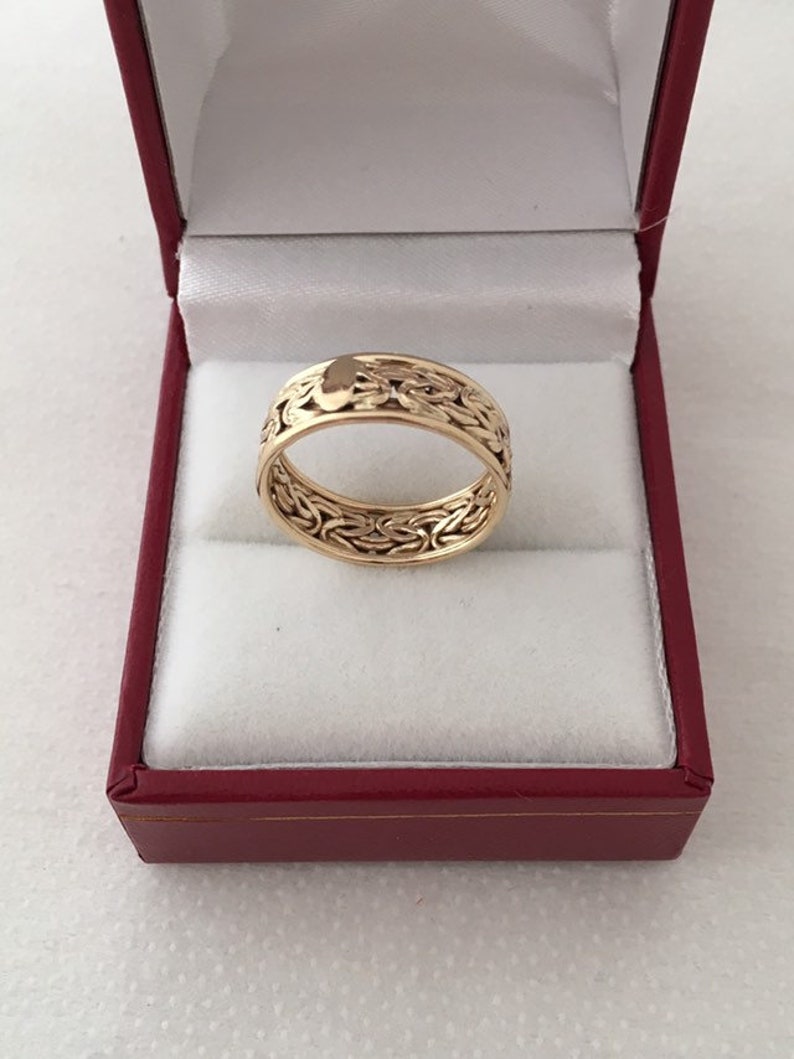 14K Gold Woven Byzantine Openwork Band Ring AK 14K Turkey | Etsy