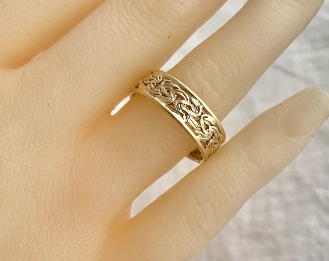 14K Gold Woven Byzantine Openwork Band Ring AK 14K Turkey Beautiful ...