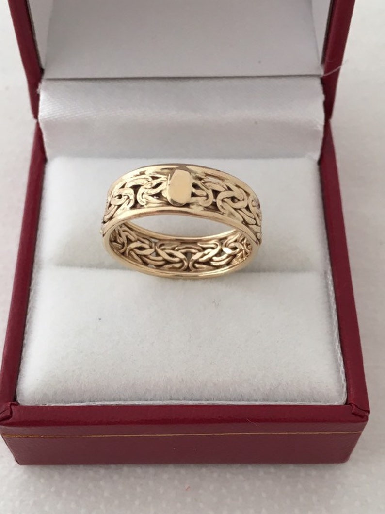 14K Gold Woven Byzantine Openwork Band Ring AK 14K Turkey | Etsy
