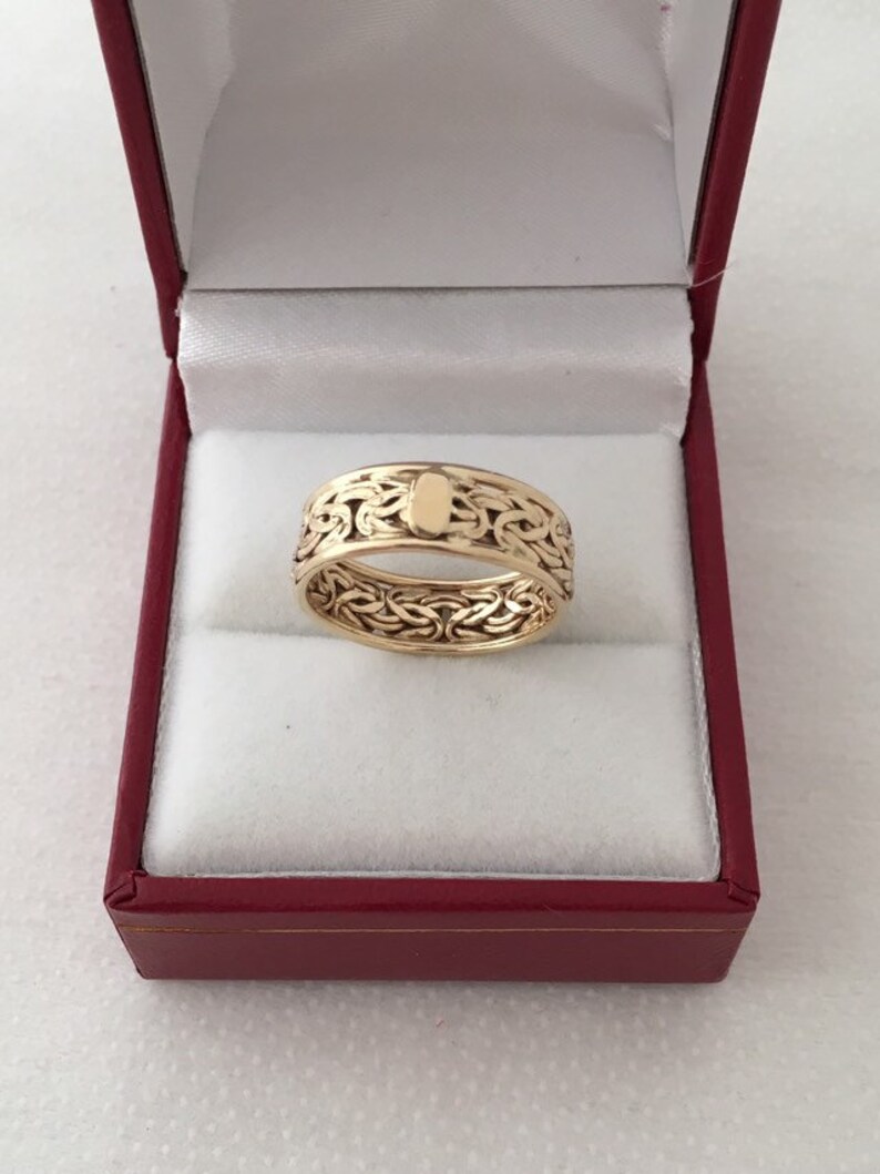 14K Gold Woven Byzantine Openwork Band Ring AK 14K Turkey | Etsy