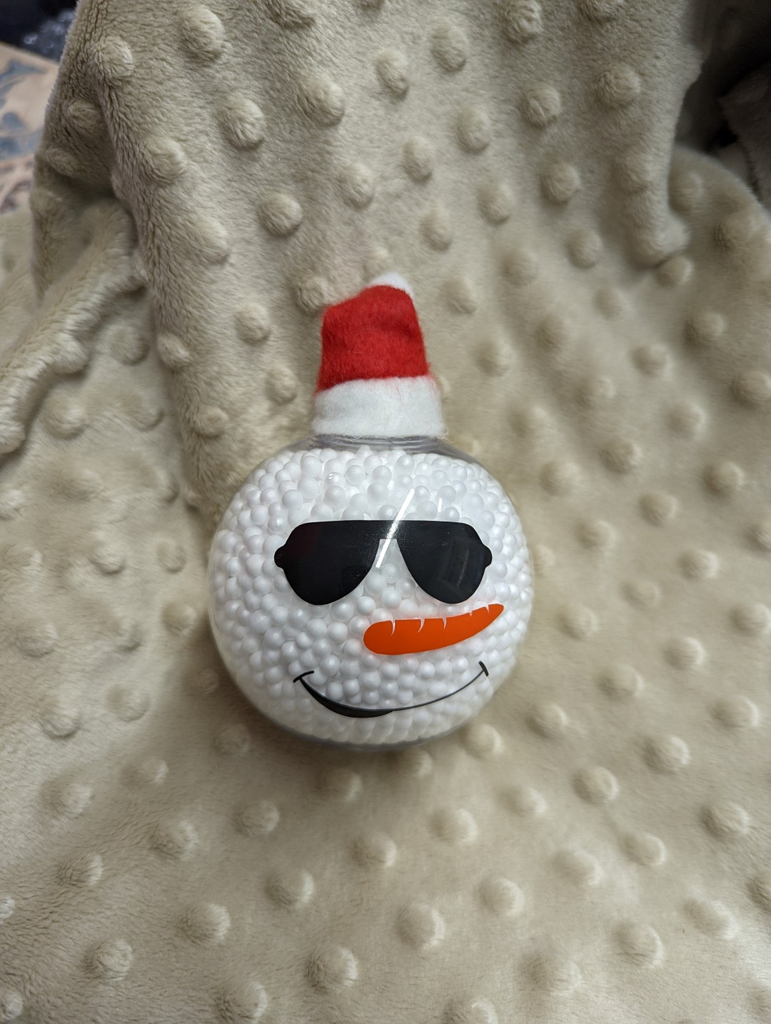 PLASTIC Snowman Ornament, Christmas Tree Ornament, Holiday Ornament ...