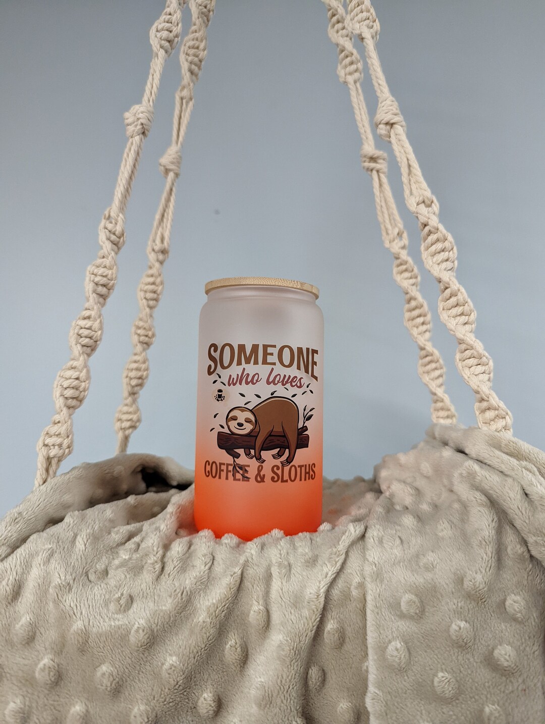 Someone Who Loves Sloths, Coffee, Glass Can, Glass, Glass Jar, Glass ...