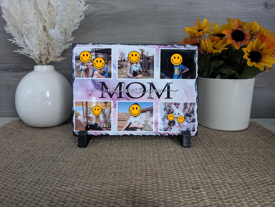 Collage Photo Slate, I Love You Mom Slate, Customizable Photo Collage ...