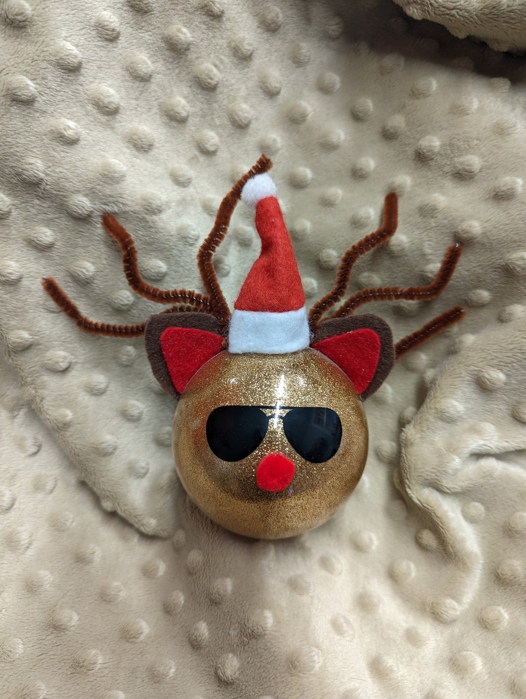GLASS Reindeer Ornament, Boy Reindeer, Christmas Ornament, Personalized ...