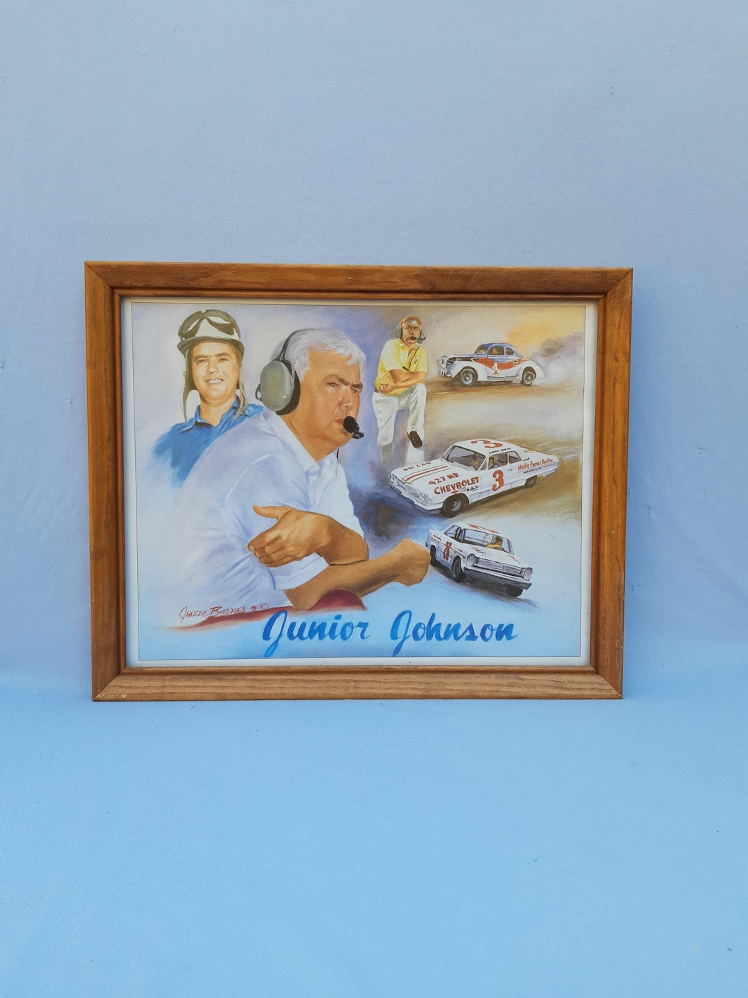 Junior Johnson Framed Art Print by Jeanne Barnes. 1991. 15''x 12.5 ...