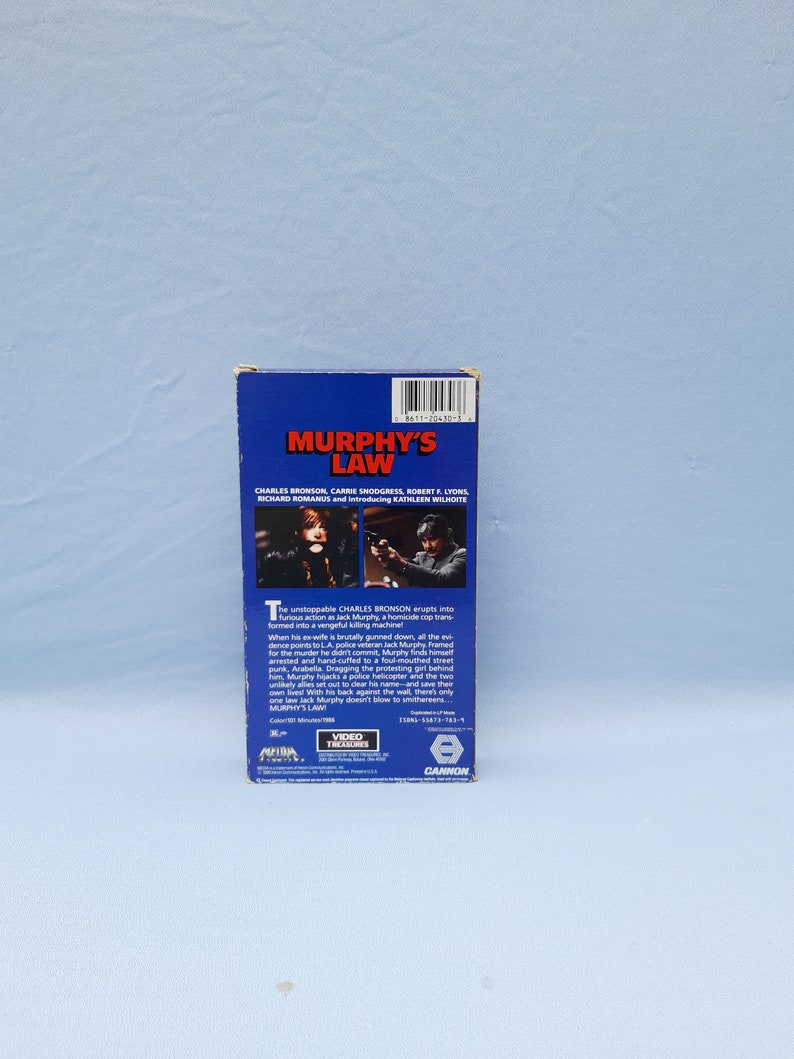 Murphy's Law 1986 VHS. Charles Bronson. Heron Communications, 1990. - Etsy
