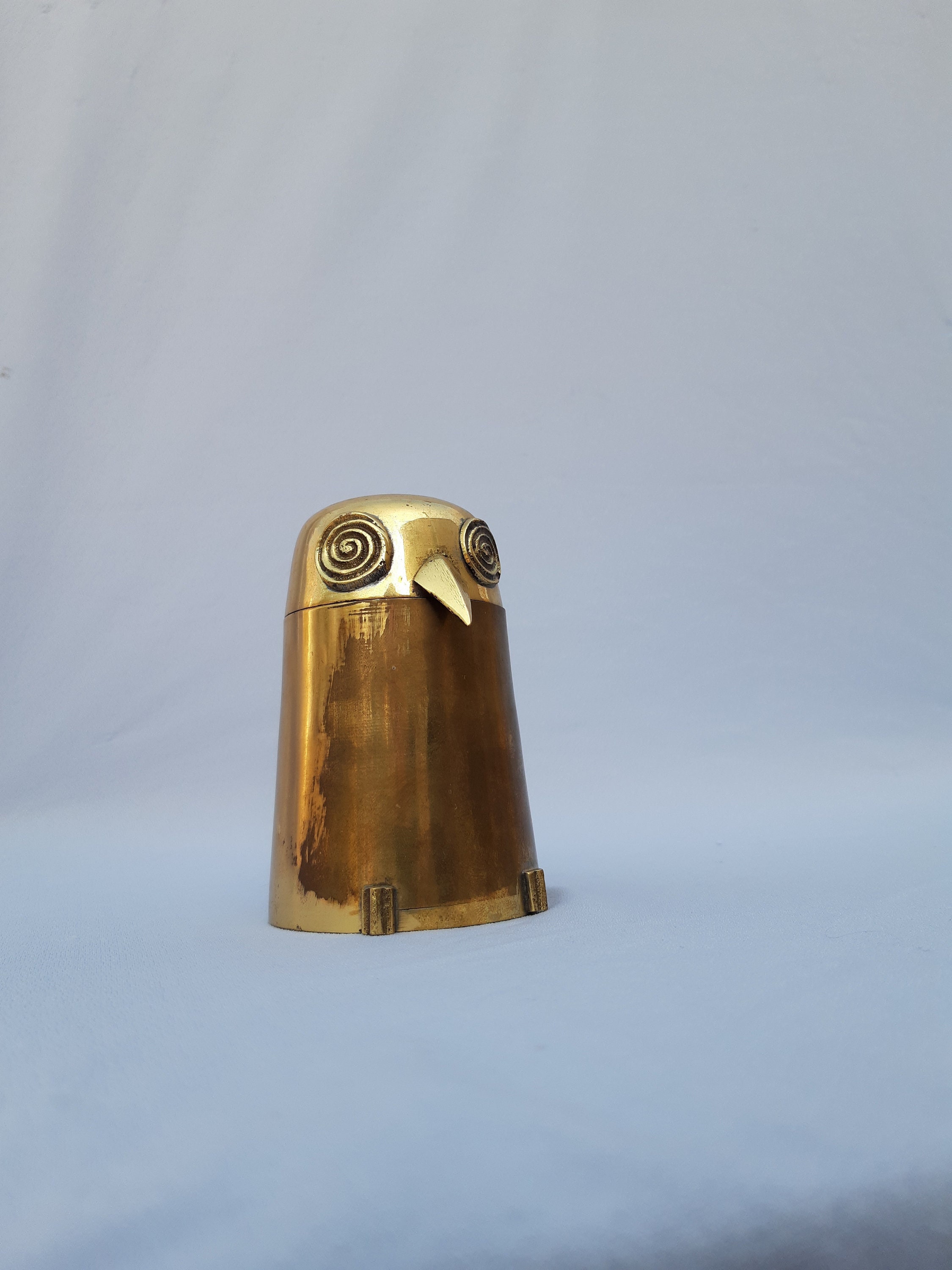 Sculpture Figurines Brass Penguin Container 4 Inches Tall Solid Brass ...