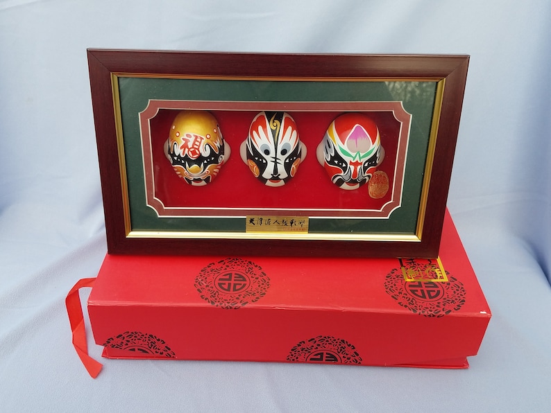 Chinese Opera Masks in Display Case. Zhong Guo Jing Ju Lian Pu - Etsy