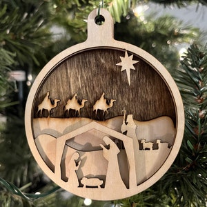 Nativity Scene Christmas Multi-layer Ornament - Wood - Etsy