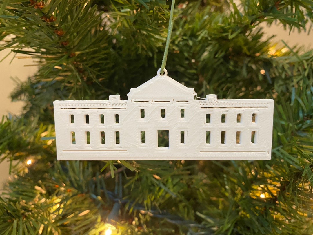 White House Ornament - Plastic (white) (laser Cut Acrylic) - Etsy