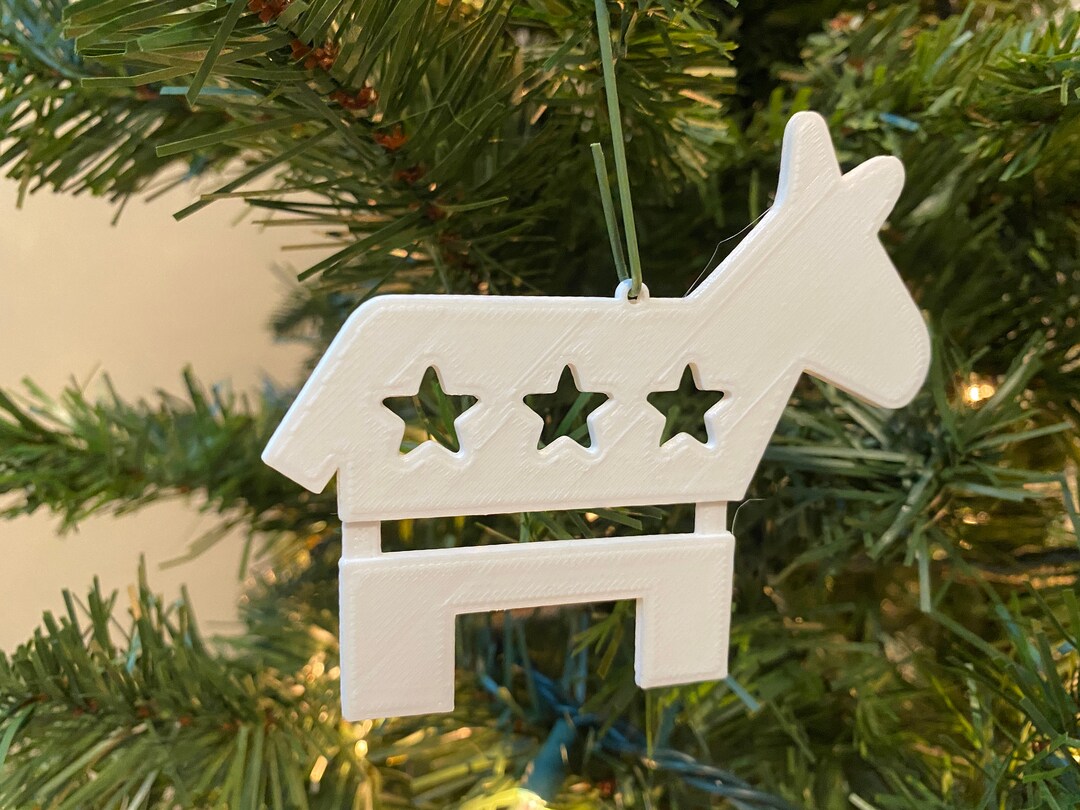 Democrat Ornament - Plastic (white) (laser Cut Acrylic) - Etsy