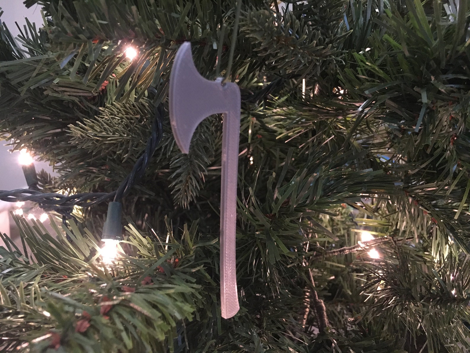 Axe Christmas Tree Ornament - Plastic (gray, Single Color) (laser Cut ...