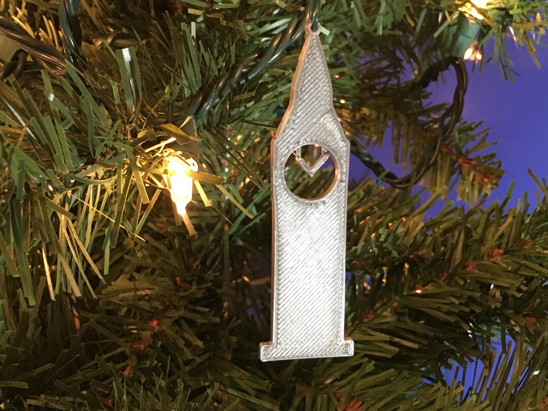 Big Ben Shape Tree Ornament - Plastic (gray) (laser Cut Acrylic) - Etsy