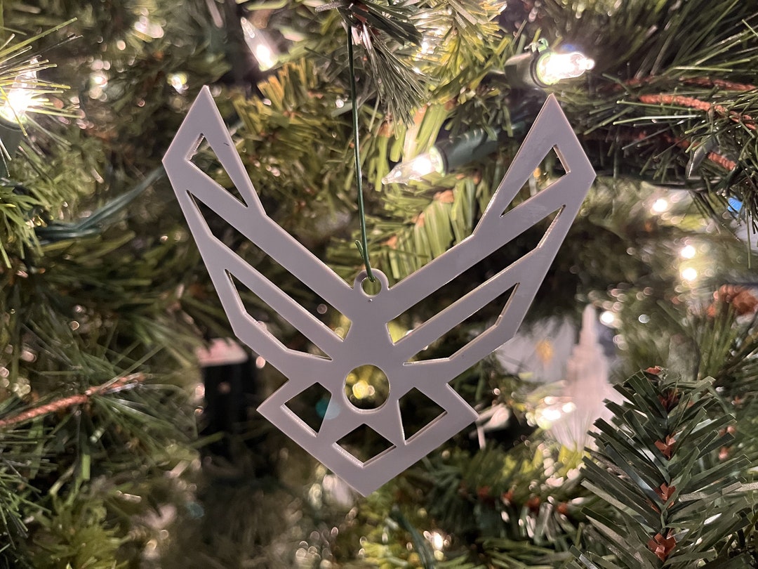 Air Force Logo Shape Tree Ornament - Plastic (gray) (laser Cut Acrylic ...