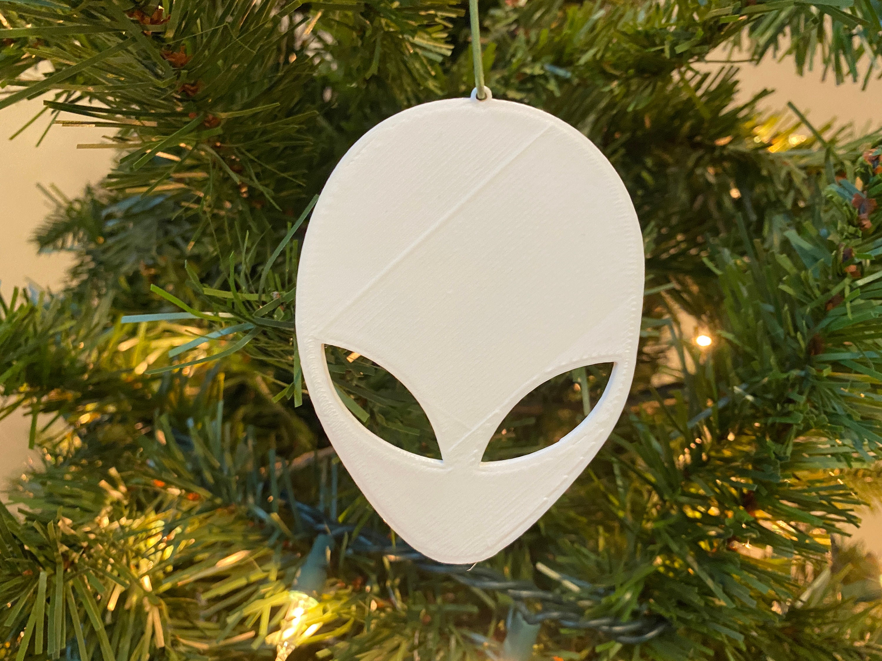 Alien Head Shape Tree Ornament Plastic white acrylic - Etsy