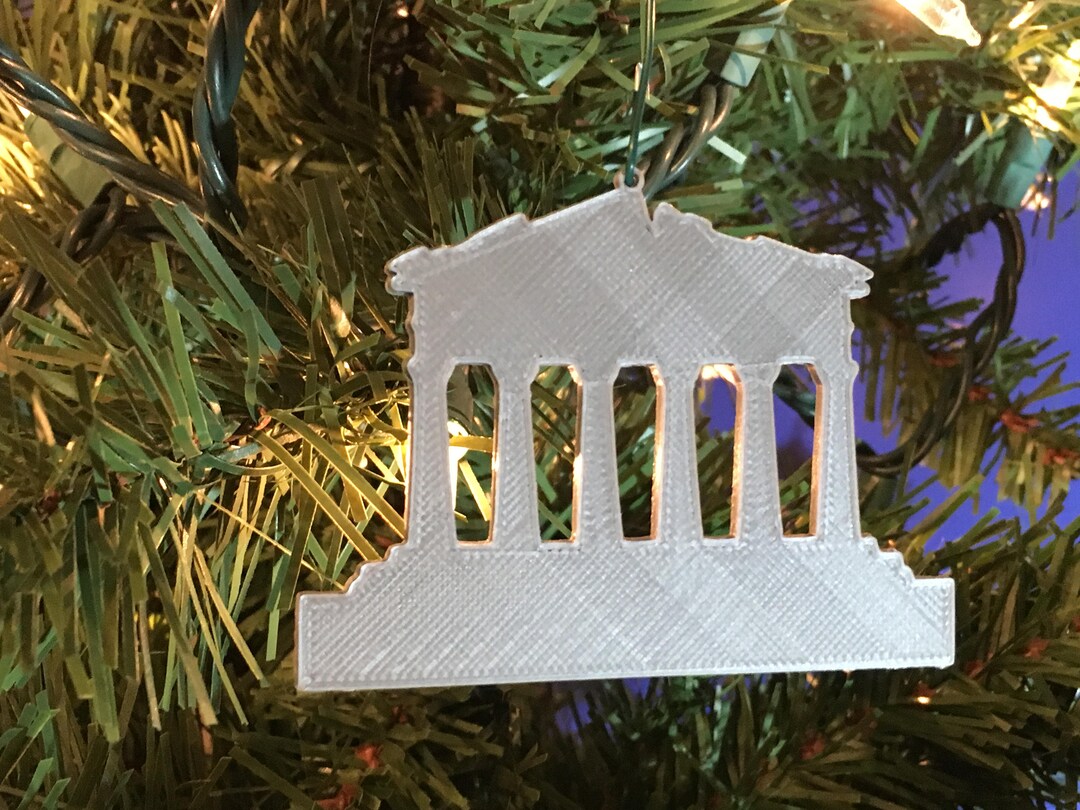 Parthenon Shape Tree Ornament - Plastic (gray) (laser Cut Acrylic) - Etsy