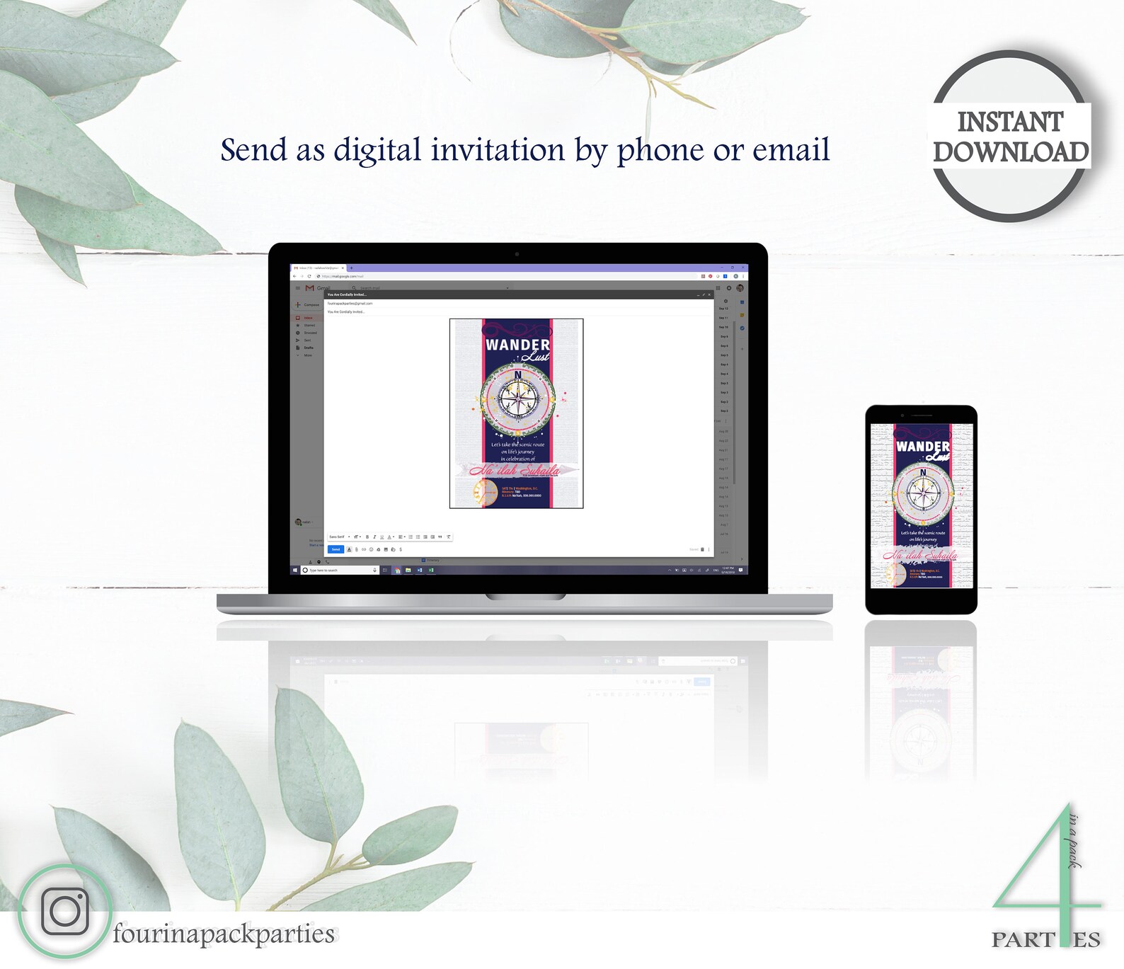 Scenic Route Editable Invitation Colorful Womens - Etsy