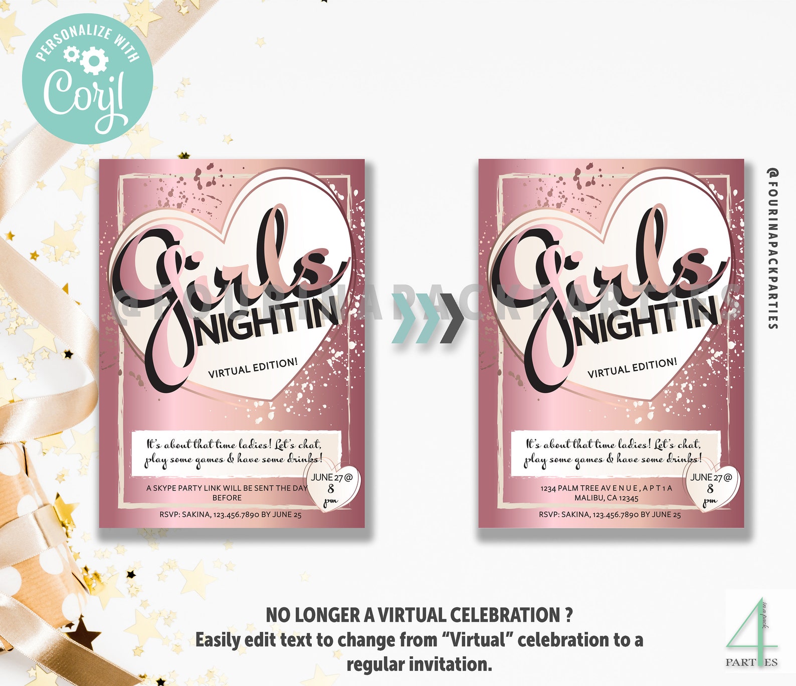 Girls Night in Digital Invite - Etsy