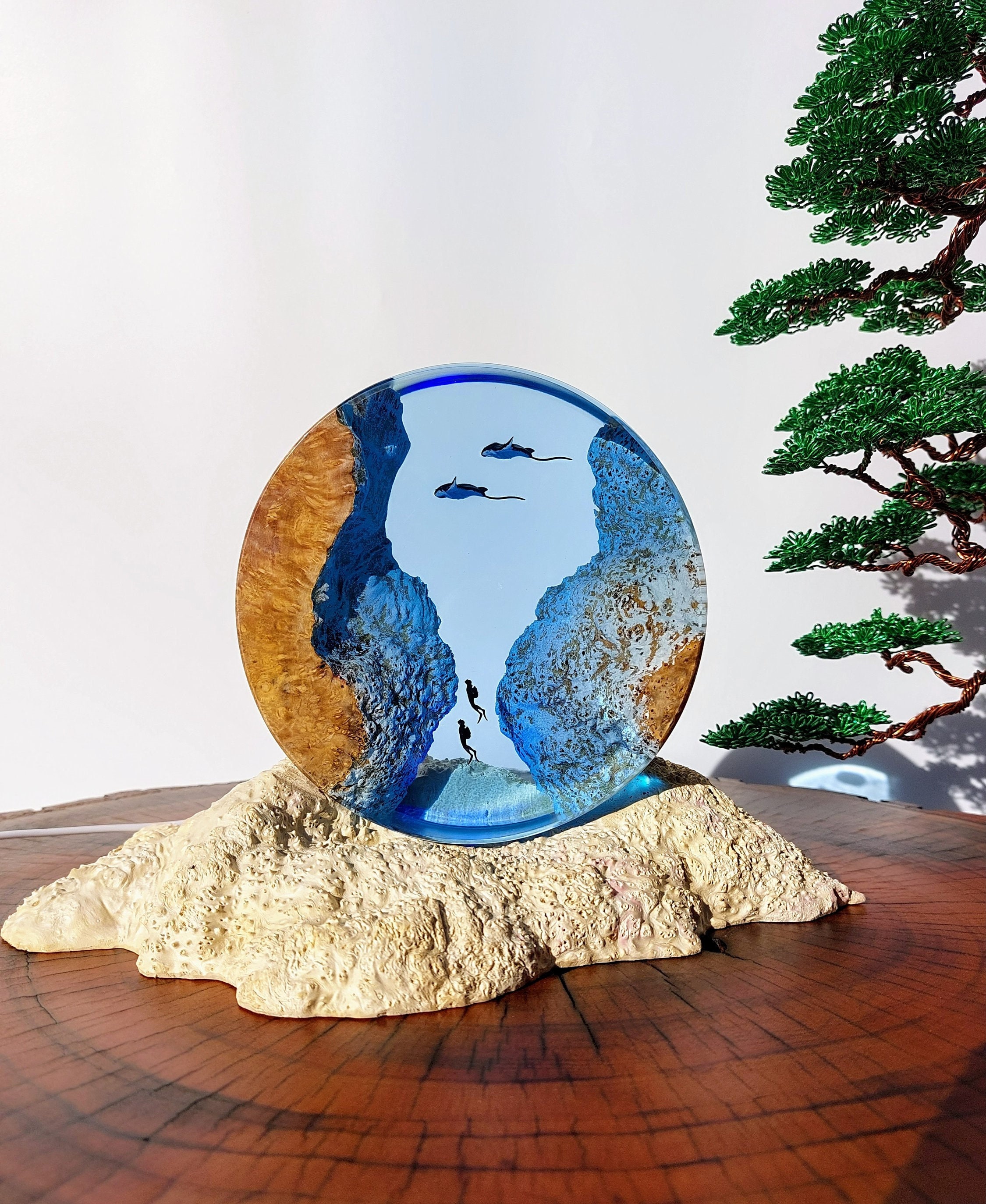 Resin Lamps for Stingrays and Divers, Best Gifts for Loved Ones, Resin ...