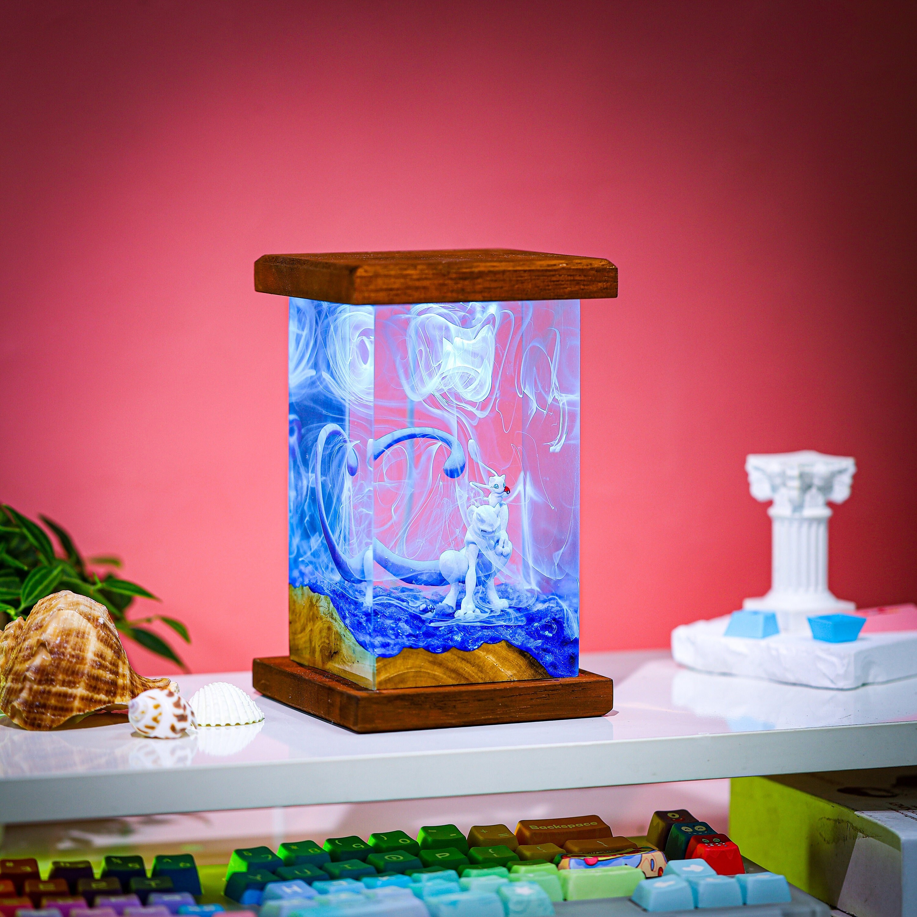 MEW AND MEWTWO Po.ke.m.on Lamp Custom Pokemon Epoxy Lamp Pokemon ...
