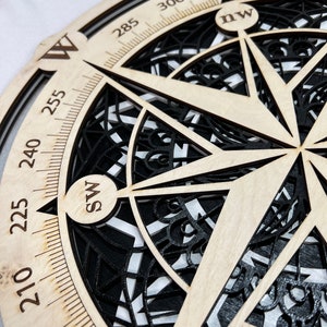 Wall Decoration Compass Layer Wood Art Mandala 3D Art - Etsy