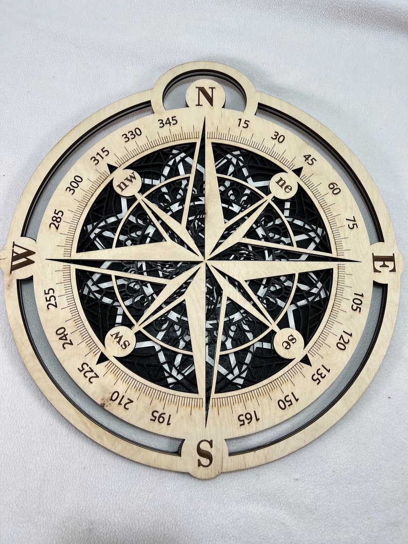 Wall Decoration Compass Layer Wood Art Mandala 3D Art - Etsy