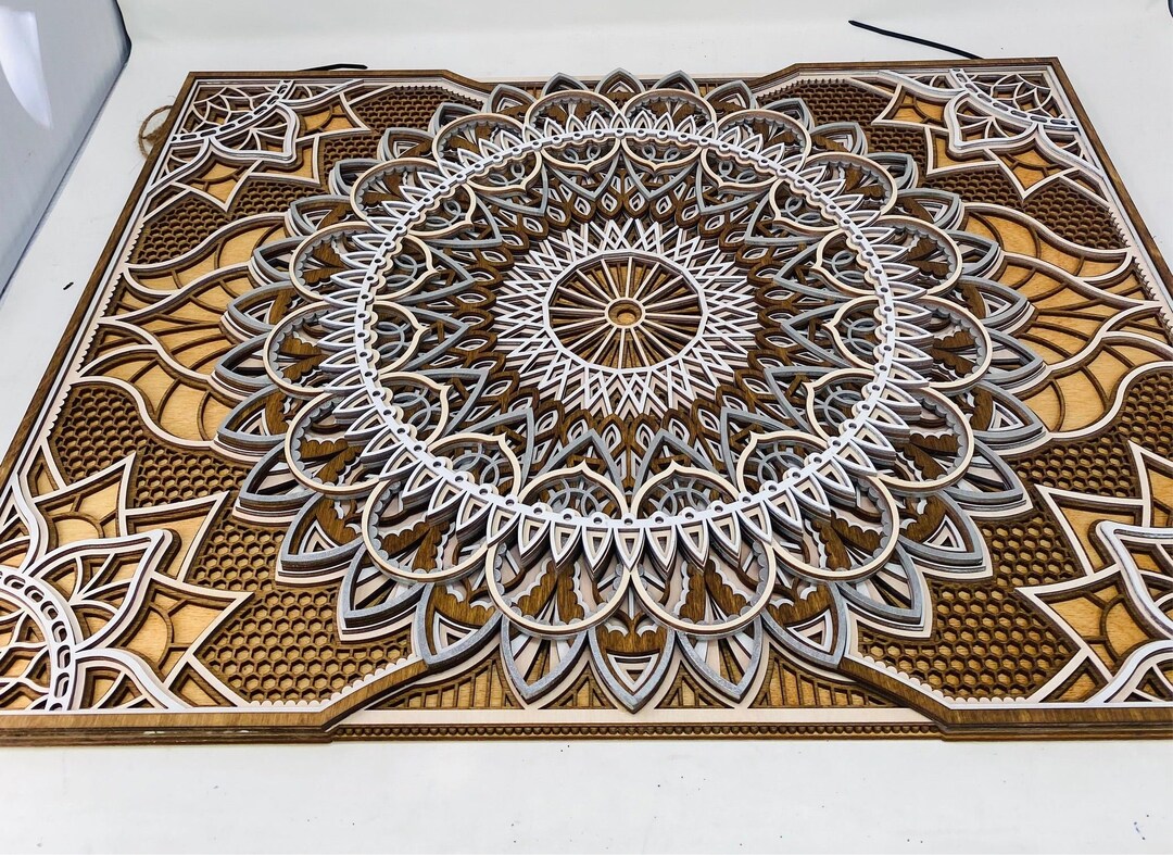 Wall Decoration Traditional Rectangle Mandala 3D Art Multilayer 7205 ...