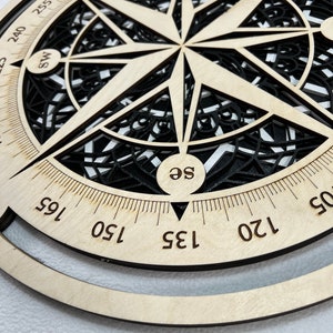 Wall Decoration Compass Layer Wood Art Mandala 3D Art - Etsy