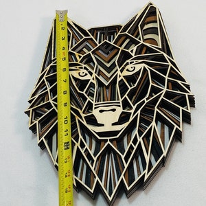 Wolf Wall Decoration Mandala 3D Art Multilayer Spiritual Wood Art ...