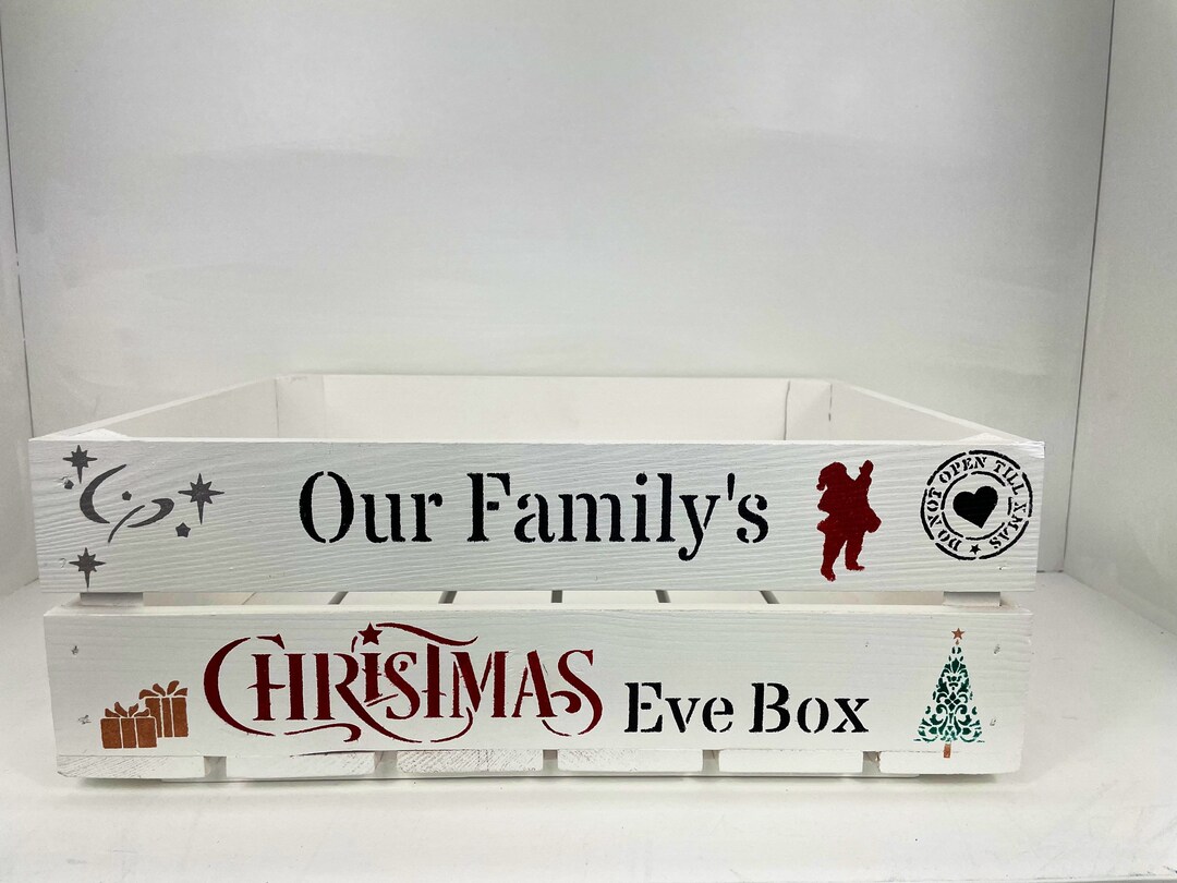 White Medium Christmas Eve or Christmas Box Crate - Etsy