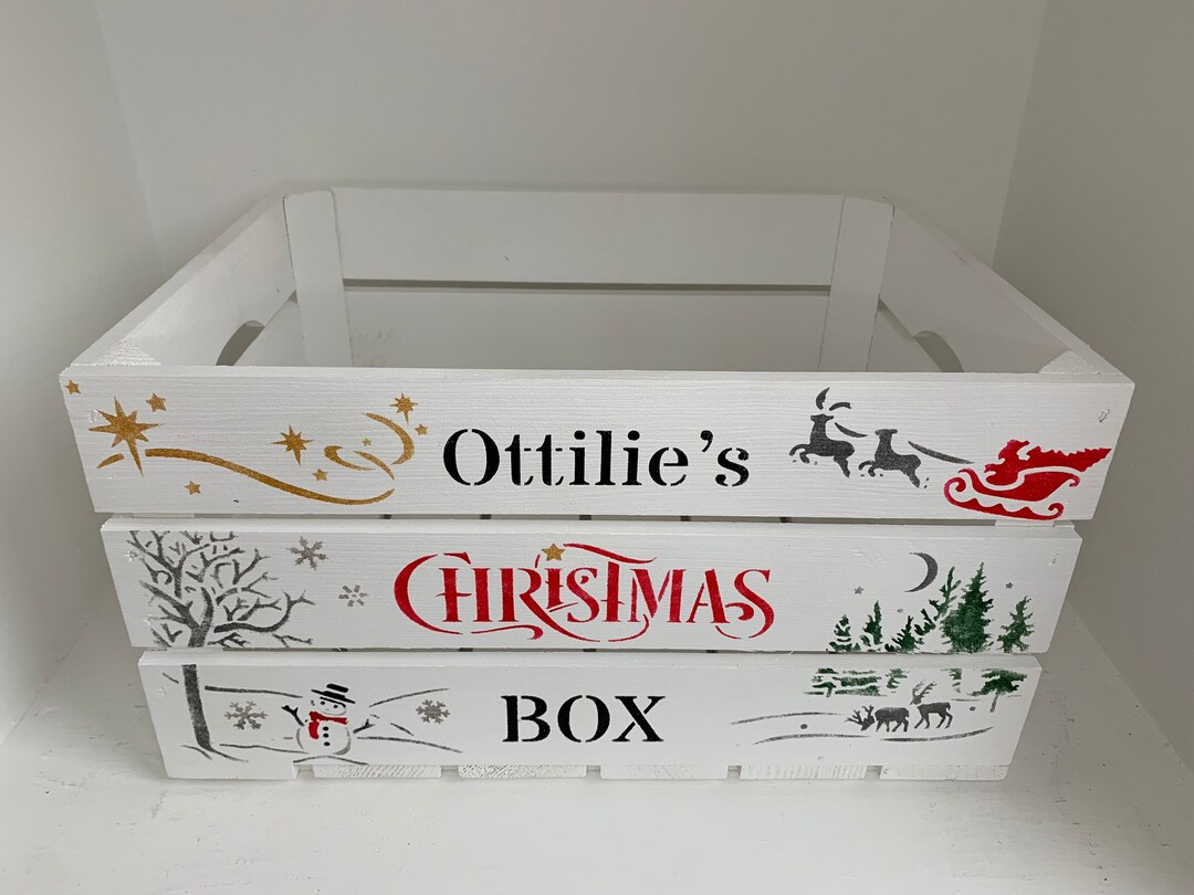 White Large Christmas Eve or Christmas Box Crate - Etsy UK