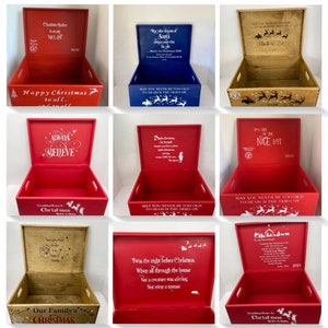 White Ready Made Large Christmas Box Lidded Solid Wood Box, Christmas ...