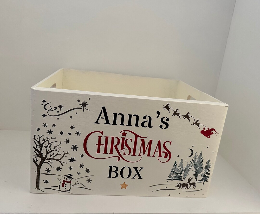 White Large Christmas Eve Box Solid Wood Box - Etsy
