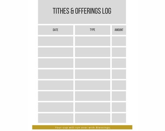 Tithe Tracker Giving Record Stationary Set Tithes and - Etsy