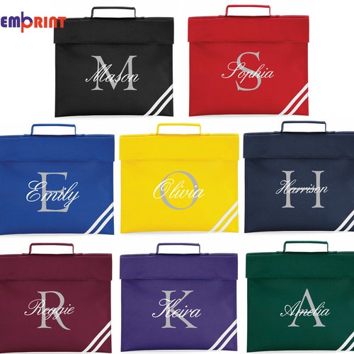 Personalised Initial Script Book Bag Classic Back to School - Etsy UK