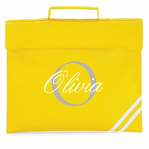 Personalised Initial Script Book Bag Classic Back to School Boys Girls ...