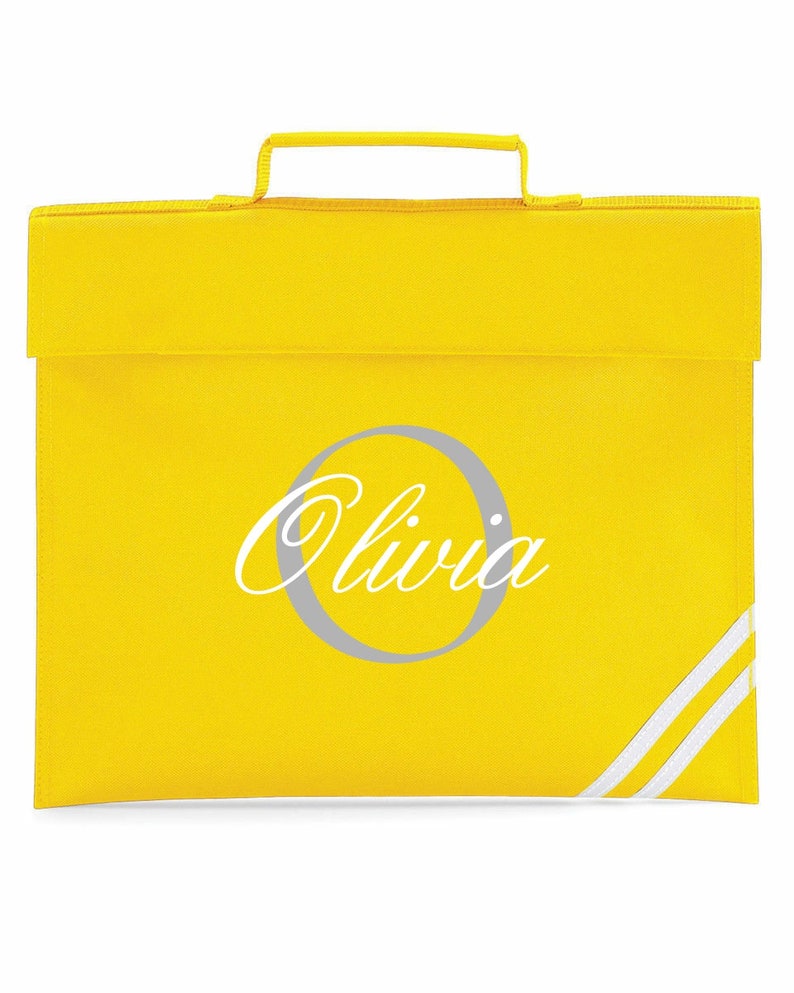 Personalised Initial Script Book Bag Classic Back to School Boys Girls ...