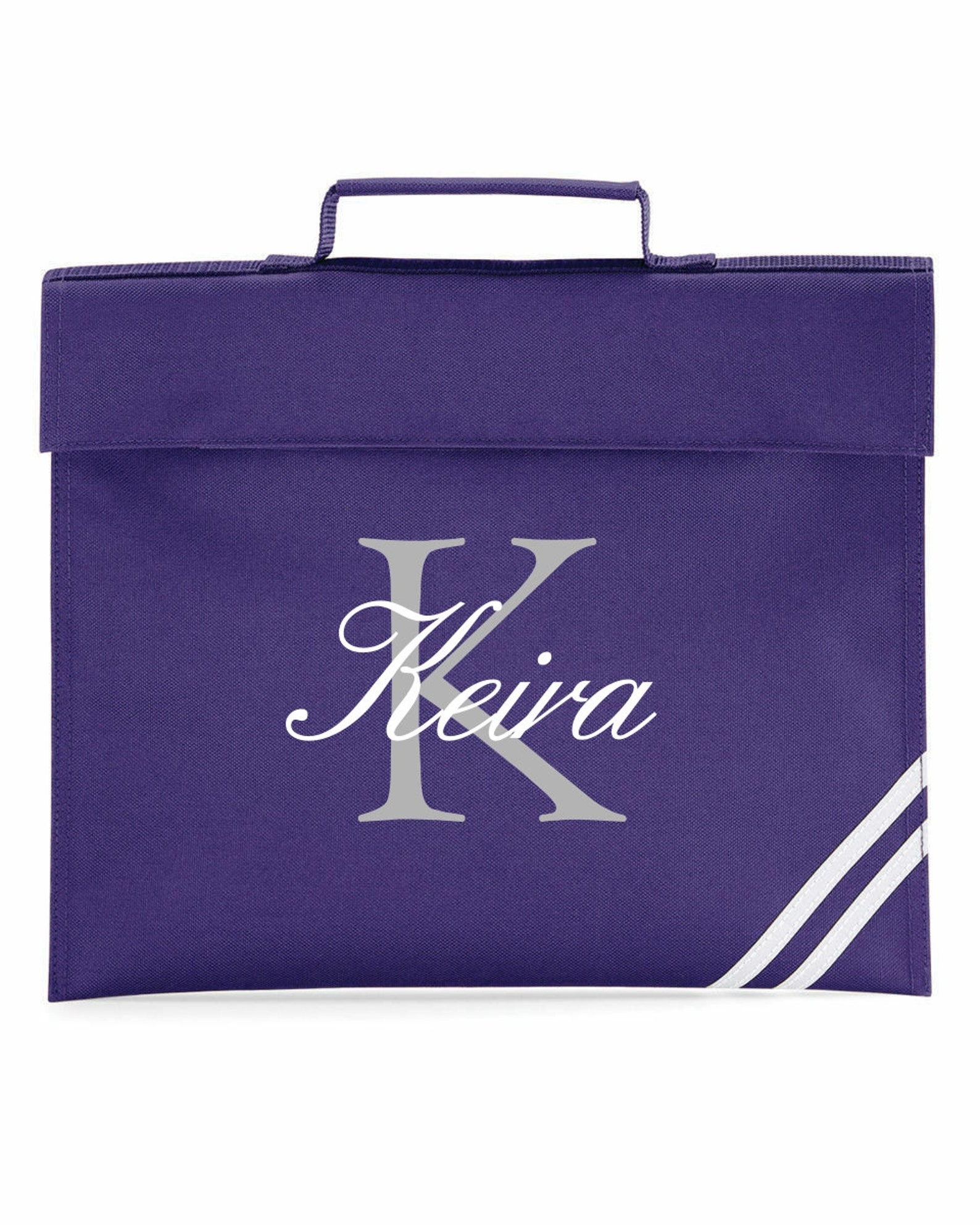 Personalised Initial Script Book Bag Classic Back to School Boys Girls ...