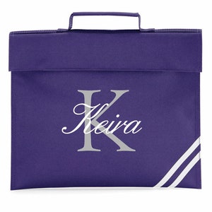 Personalised Initial Script Book Bag Classic Back to School Boys Girls ...