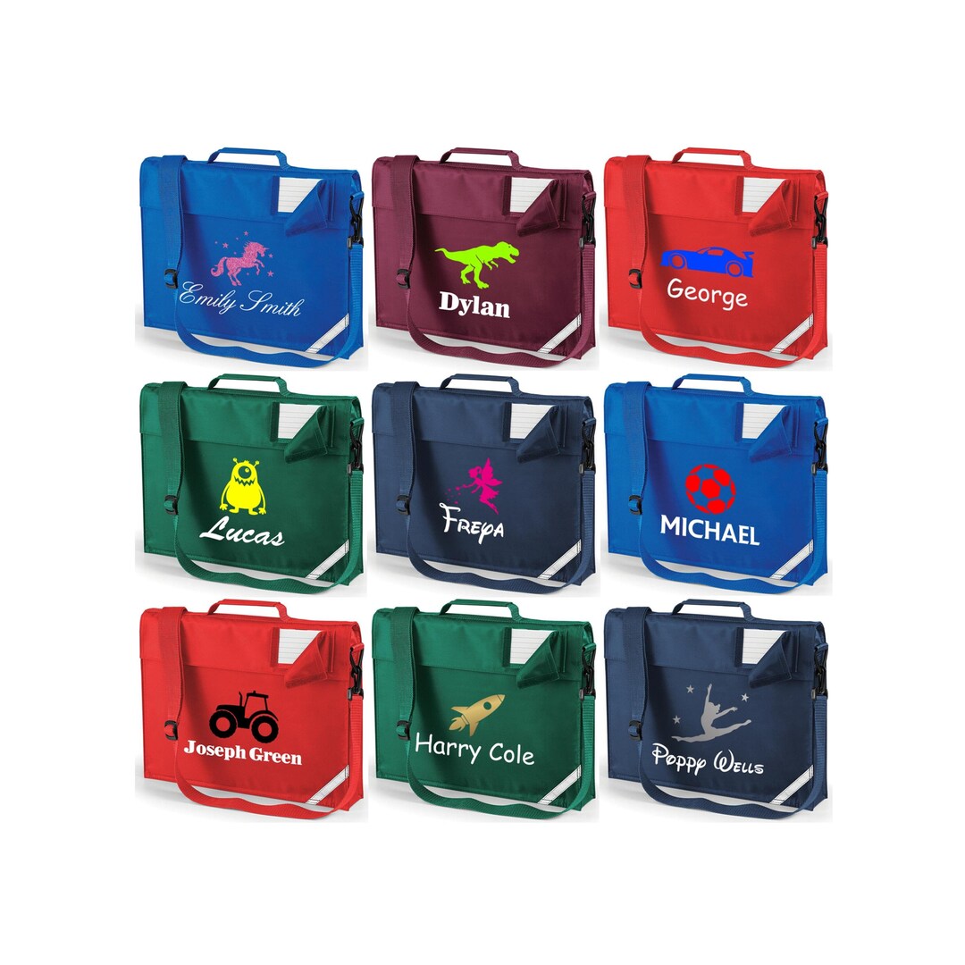 Personalised Book Bag Junior With Strap Designs Back to School Boys ...