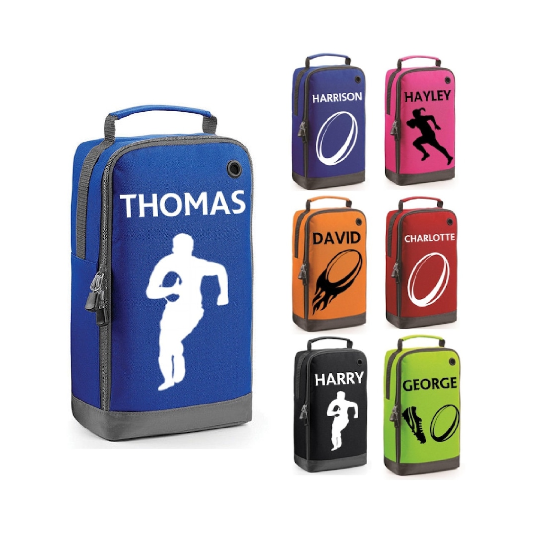 Personalised Rugby Boot Bag Boys Girls Customised Kids School PE Sports ...