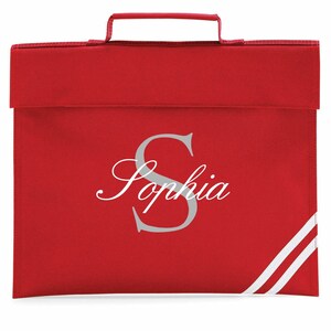 Personalised Initial Script Book Bag Classic Back to School Boys Girls ...