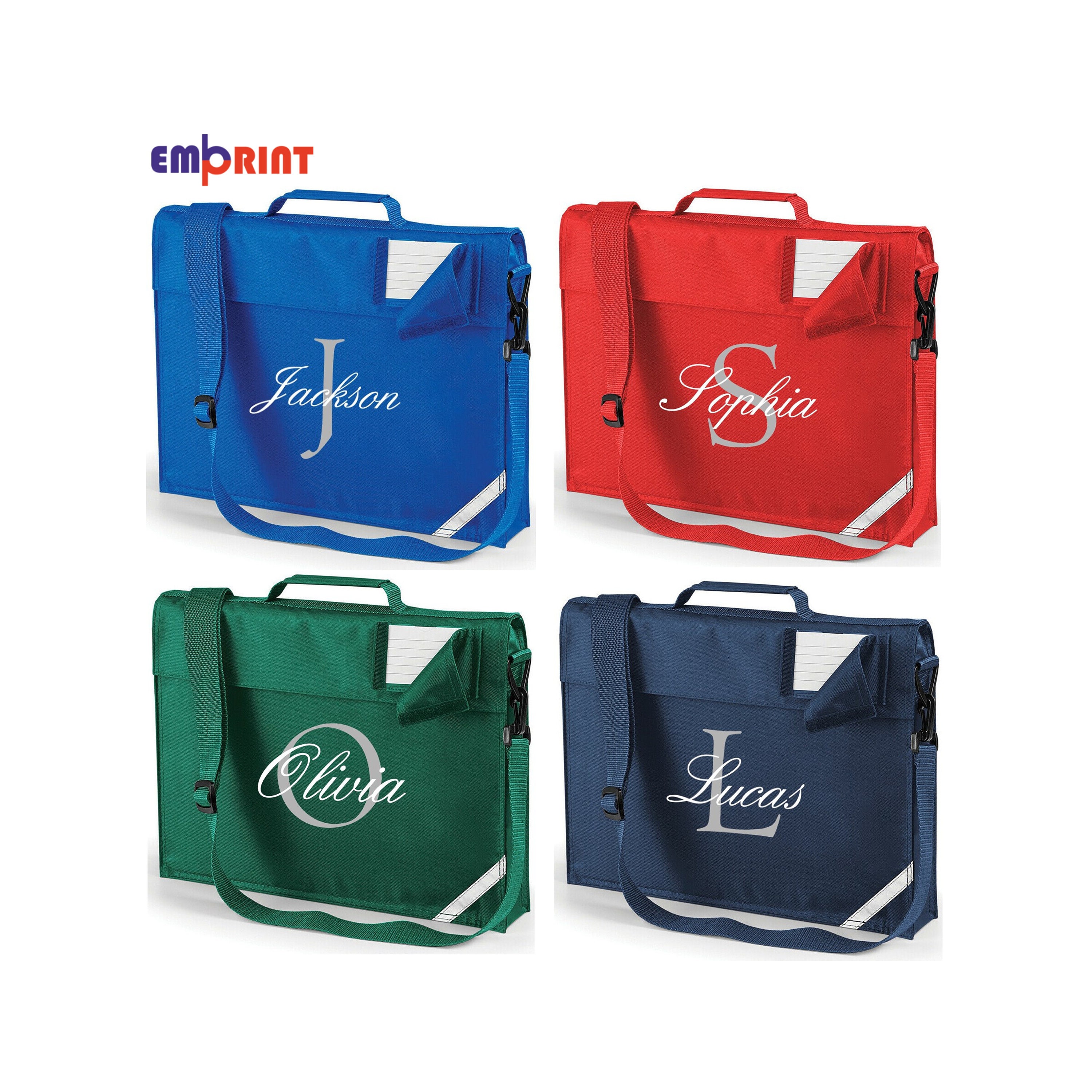 Personalised Book Bag Junior With Strap Script Initial Boys - Etsy UK