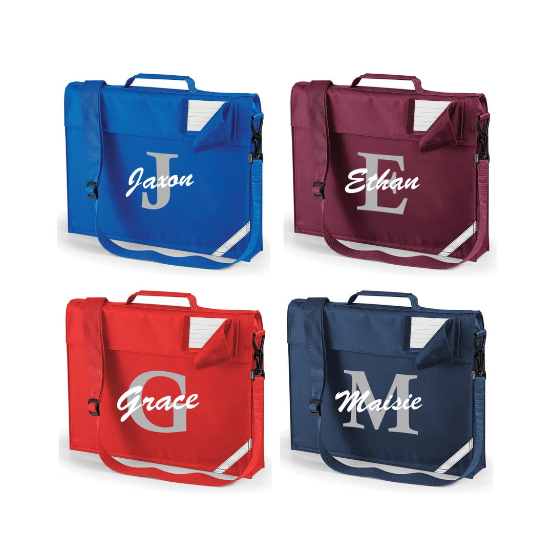Personalised Book Bag Junior With Strap Initial Boys Girls Back to ...