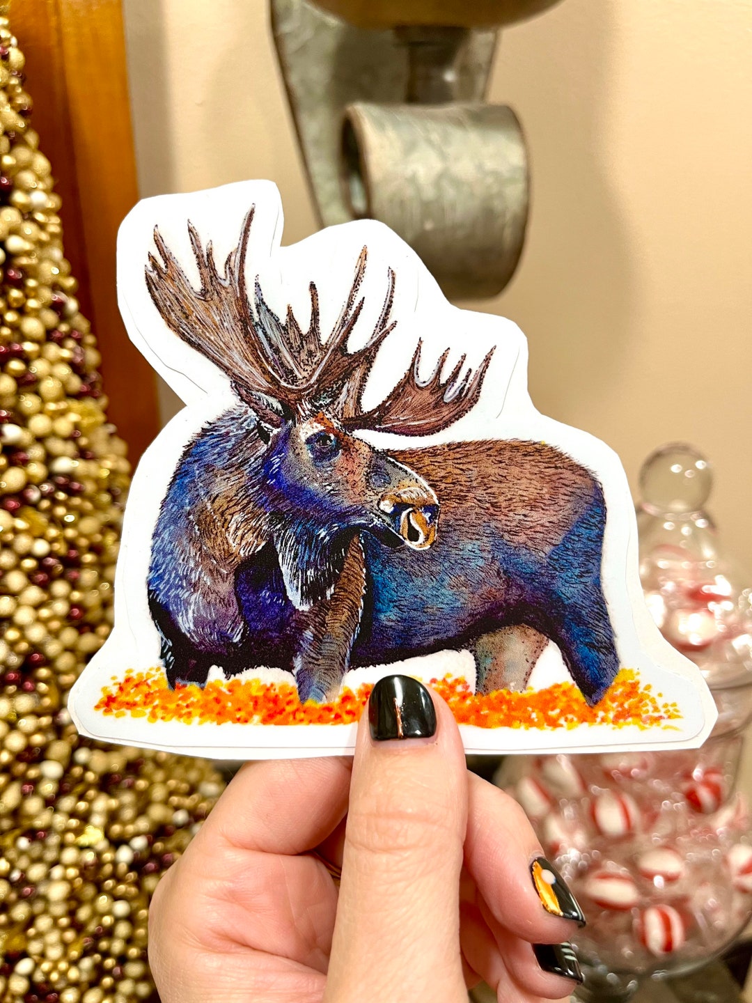 Moose Vinyl Sticker - Etsy