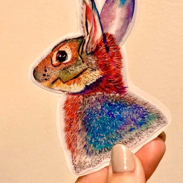 Rabbit Vinyl Decal - Etsy