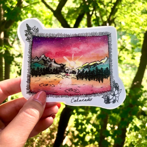 Colorado Flag of Leaves Vinyl Sticker - Etsy