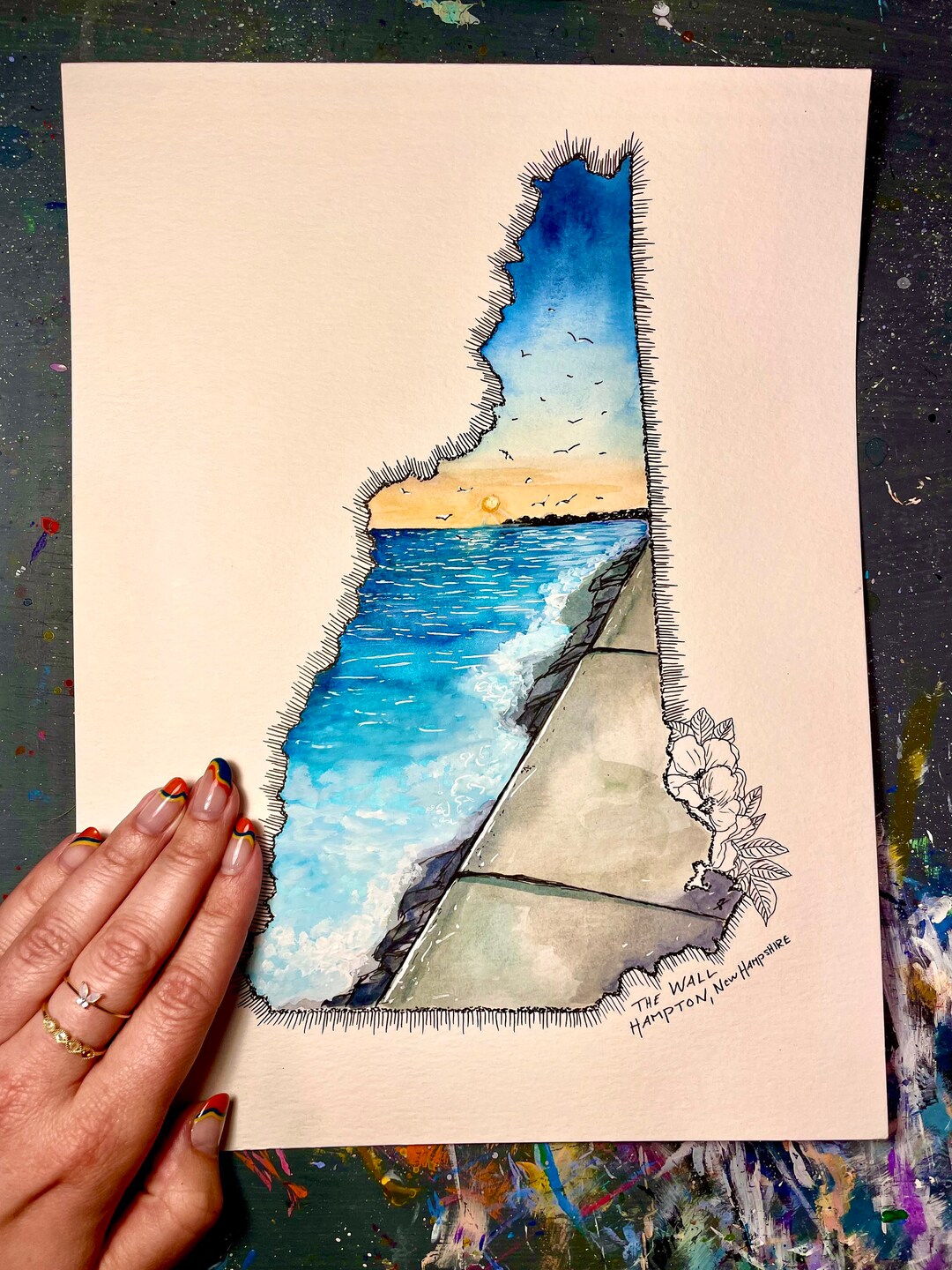 Hampton New Hampshire Watercolor Print - Etsy